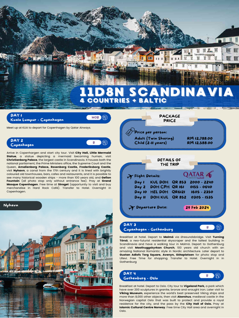 11D8N Scandinavia + Baltic | PDF | Oslo | Copenhagen
