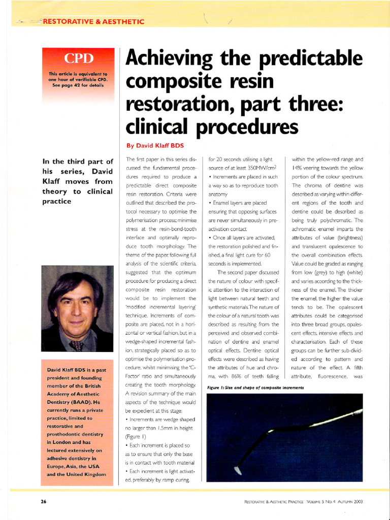 Composite Resin Restoration Guide | PDF