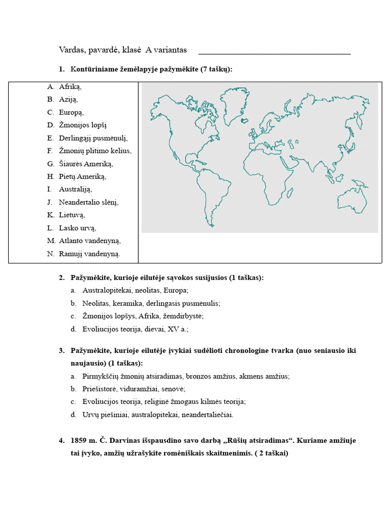 6kontrolinis darbas - priesistore | PDF