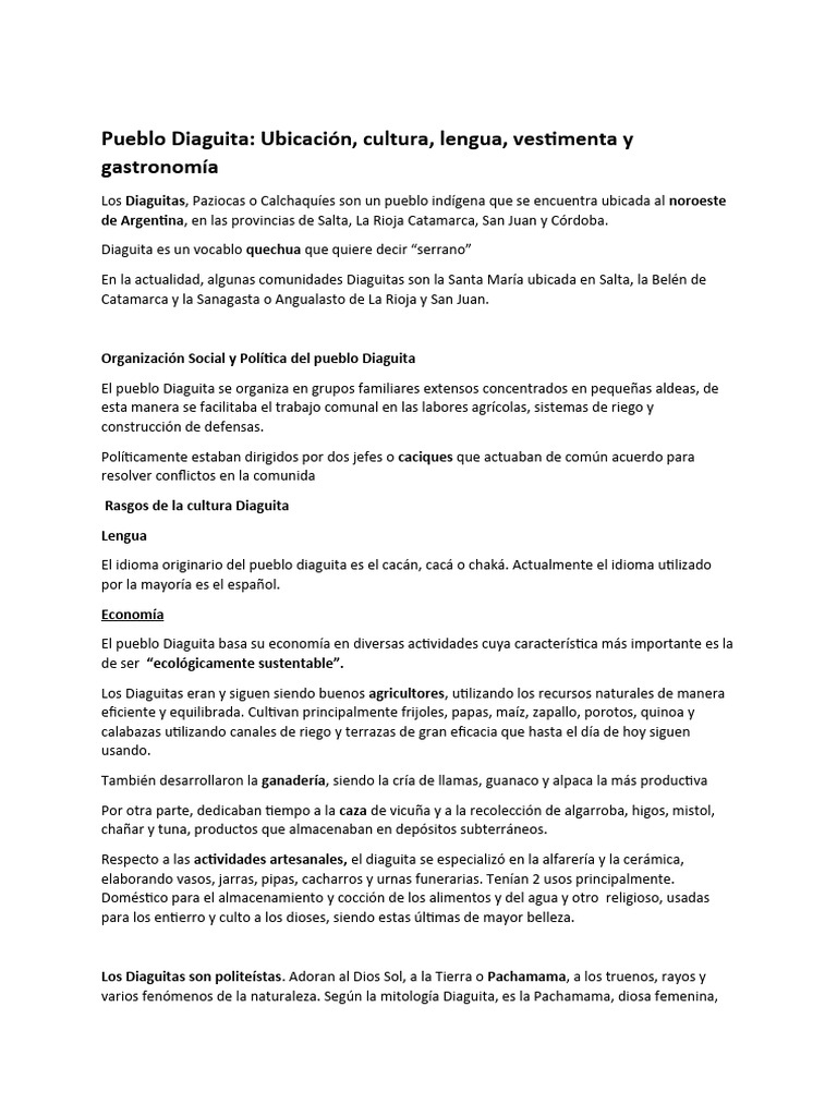 Pueblo Diaguita | PDF | Pueblos Indígenas de las Américas