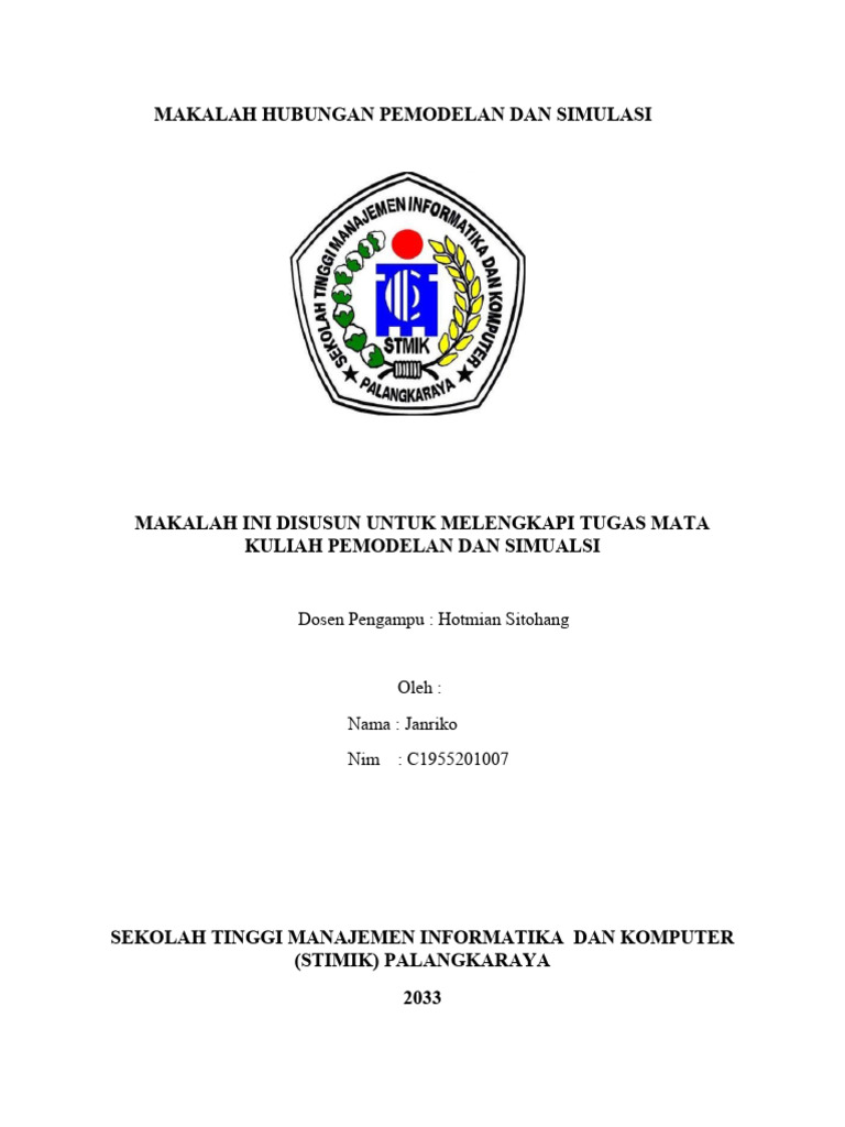 Makalah Pemodelan Dan Simulasi Janriko | PDF