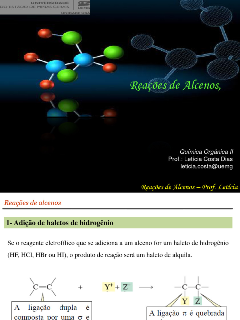 Reações de Alcenos e Regra de Markovnikov | PDF | Alceno | Reações químicas