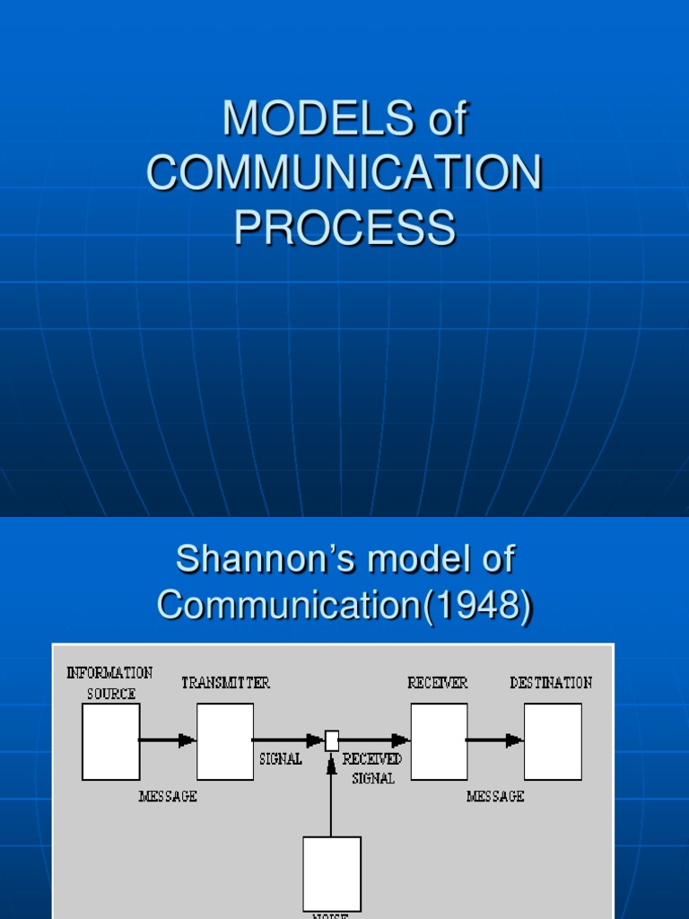 Models of Communication | PDF | Signal (Electrical Engineering ...