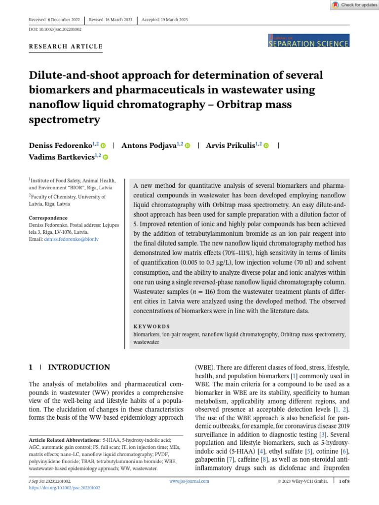 BIOMARKERS | PDF | Chromatography | Liquid Chromatography–Mass Spectrometry