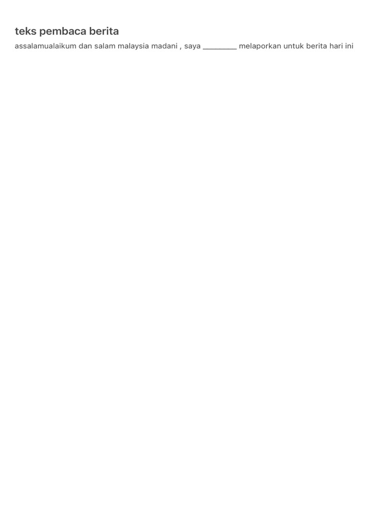 Teks Pembaca Berita | PDF