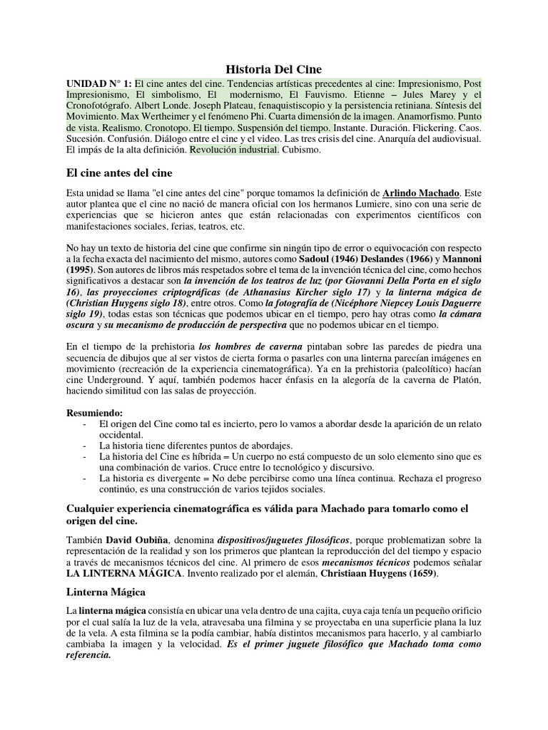 Historia Del Cine - Final (Resumen) | PDF | Hora
