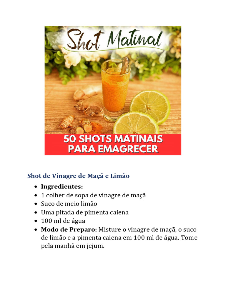 50 Receitas de Shots Matinais | PDF | Autoajuda
