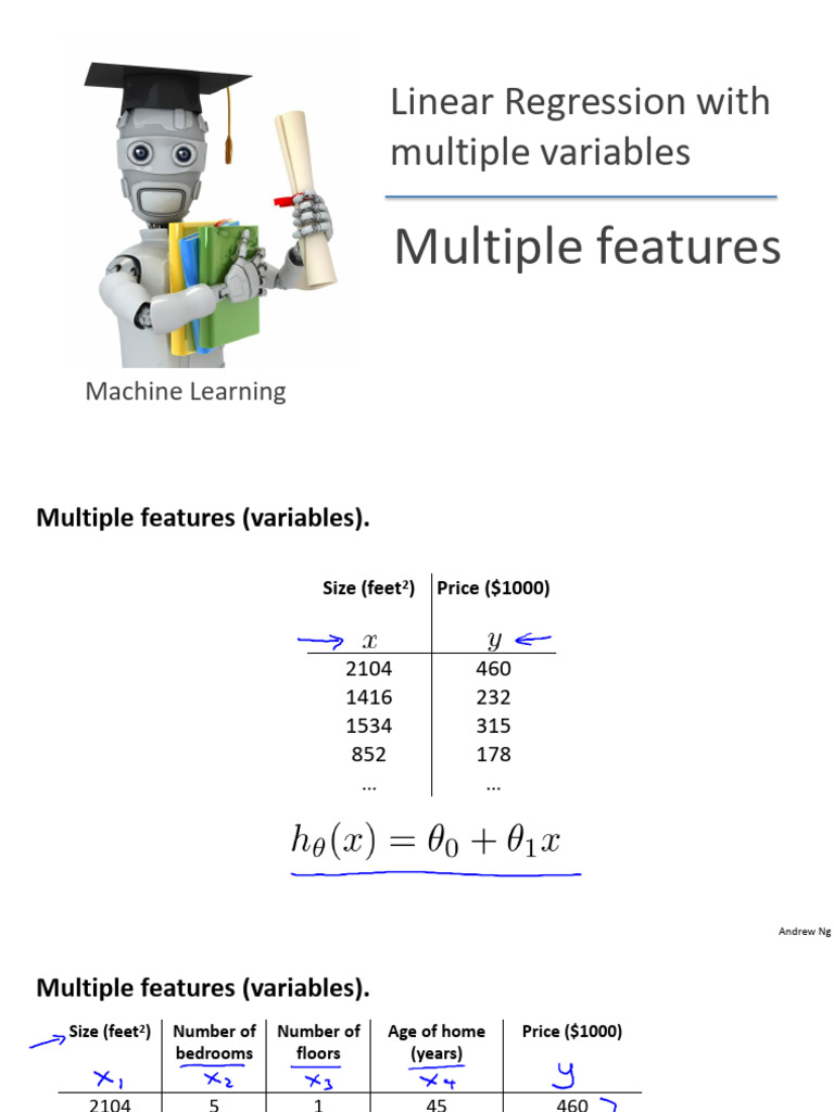 linear regression with multiple variables | PDF | Regression Analysis ...