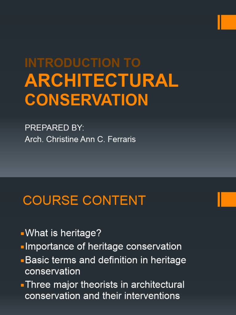 Theories of Architectural Conservation | PDF | Cultural Heritage