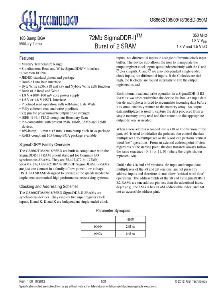 8662TxxB 350M 976313 | PDF | Input/Output | Random Access Memory
