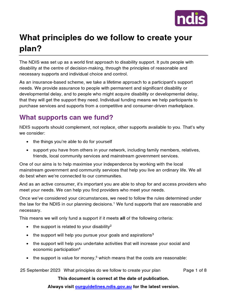 Principles We Follow To Create Your Plan (PDF 151KB) | PDF