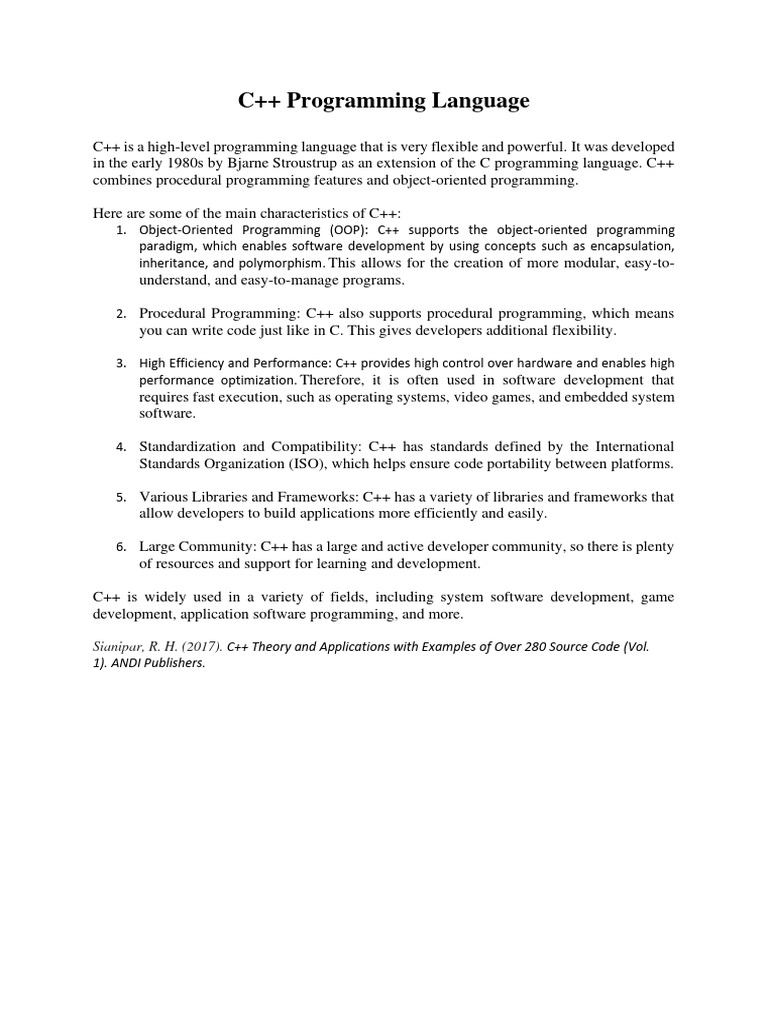 C++ Programming Language | PDF