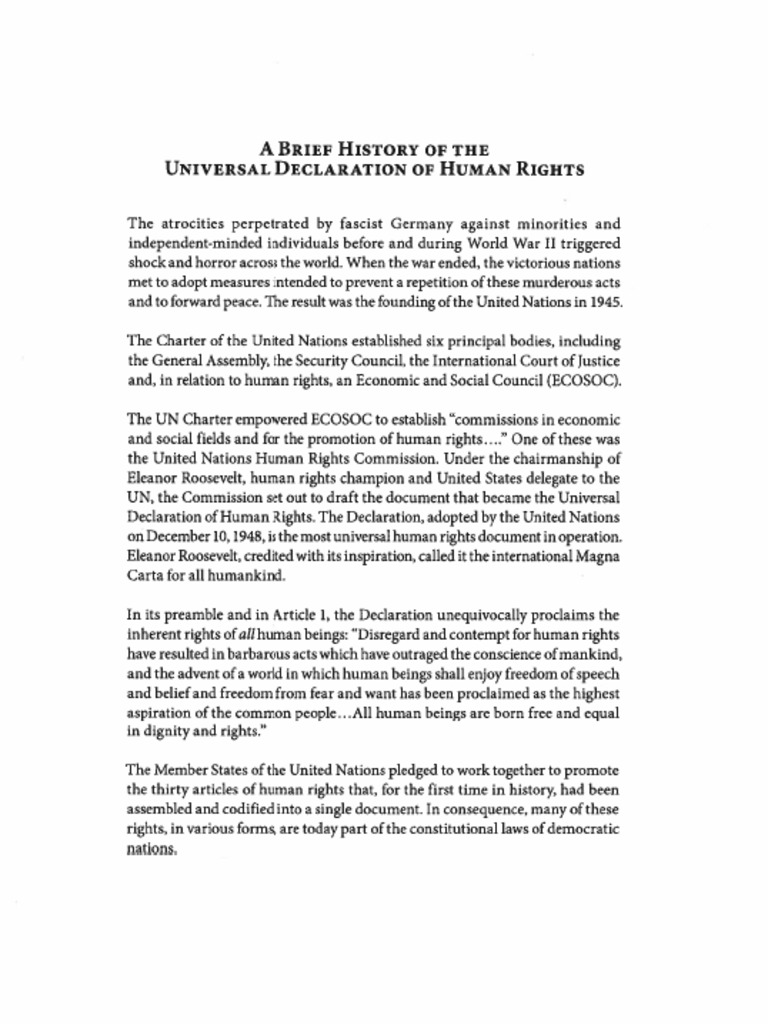 English History of Declaration of Human Rights | PDF