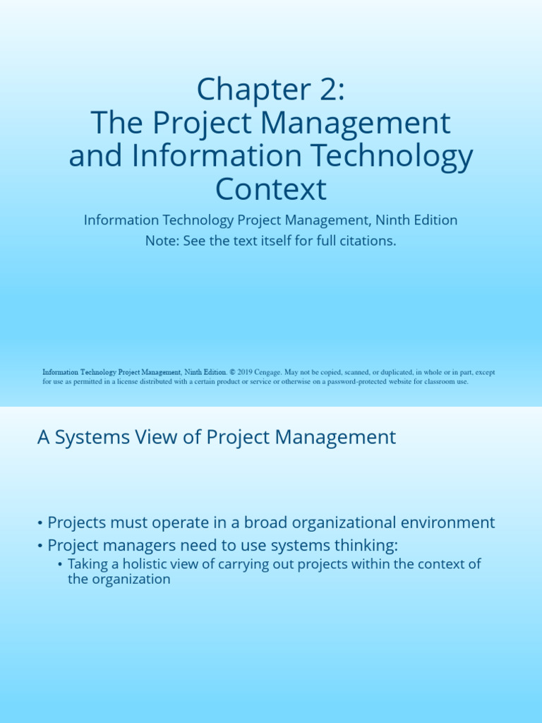 Chapter 2 The Project Management and Information Technology Context | Download Free PDF | Agile ...