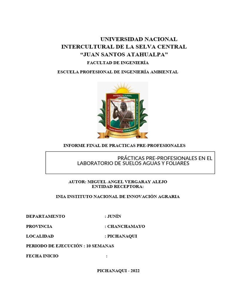 Presentacion de Informe Inia | PDF | Laboratorios | Suelo