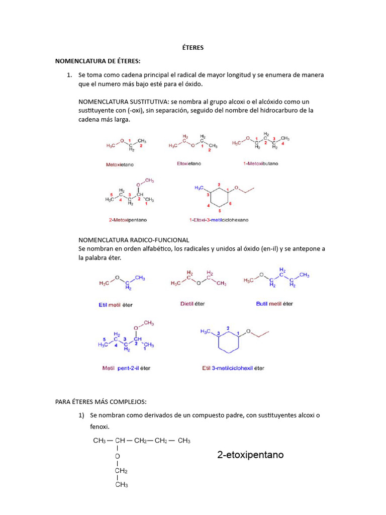 Nomenclatura Éter | PDF