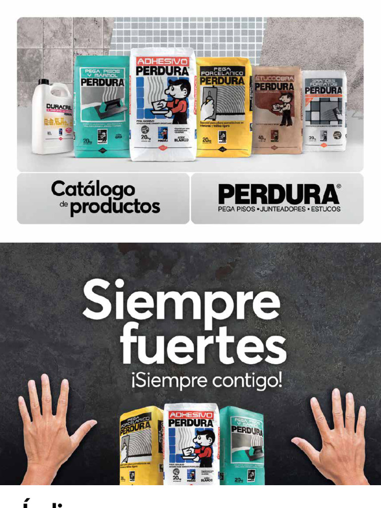 Catalogo Perdura Adhesivos 2021 | PDF | Cemento | Loseta