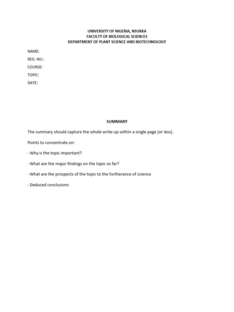 Seminar - Summary Format | PDF | Science & Mathematics