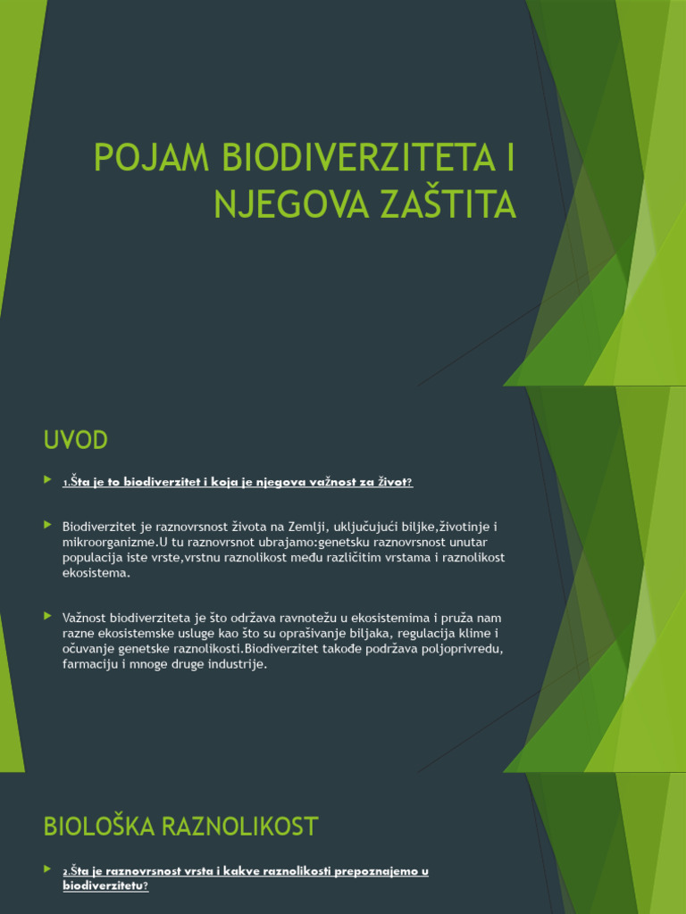 Pojam Biodiverziteta I Njegova Zaštita | PDF