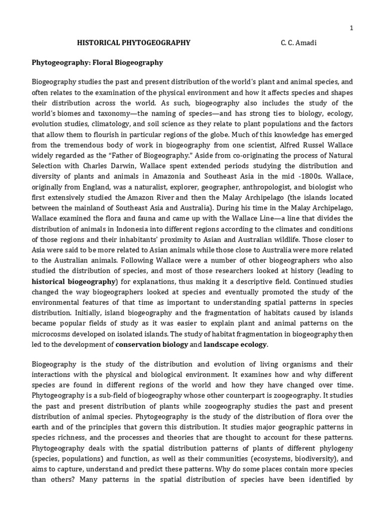 2023 - PSB 467 Historical Phytogeography | PDF | Social Science