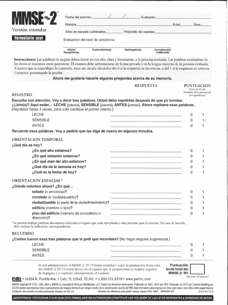 MMSE2-Spanish-copy | PDF