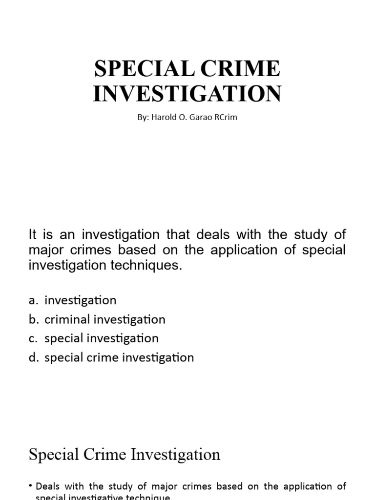Special Crime Investigation | PDF | Death | Murder