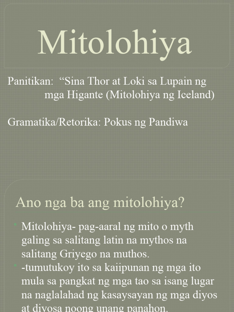 Mitolohiya Report G 10 | PDF