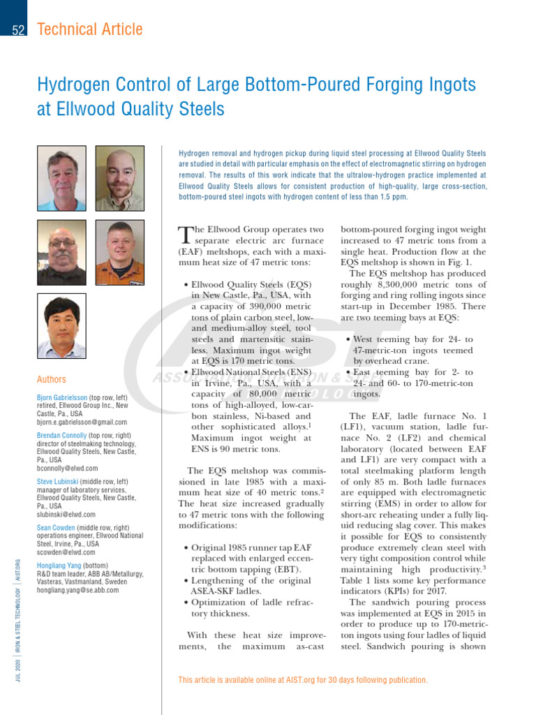Hydrogen Control in Steel Ingots | PDF | Steel | Liquids