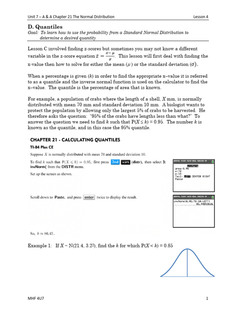 21D. Quantiles (1) | PDF