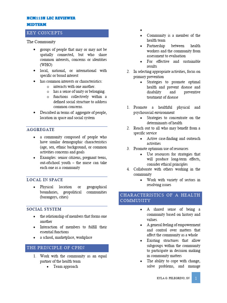 NCM113N Lec Reviewer | PDF | Cognition