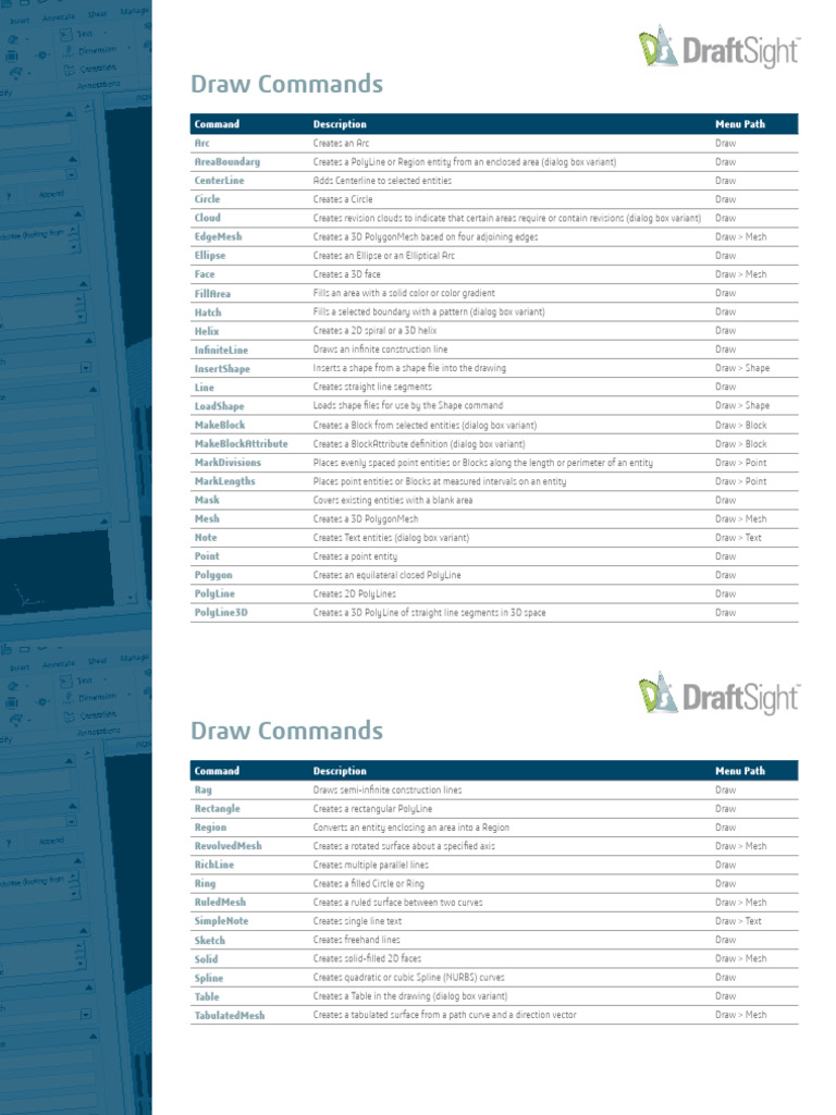 Commands Quick Reference v3 | PDF | Computing | Geometry