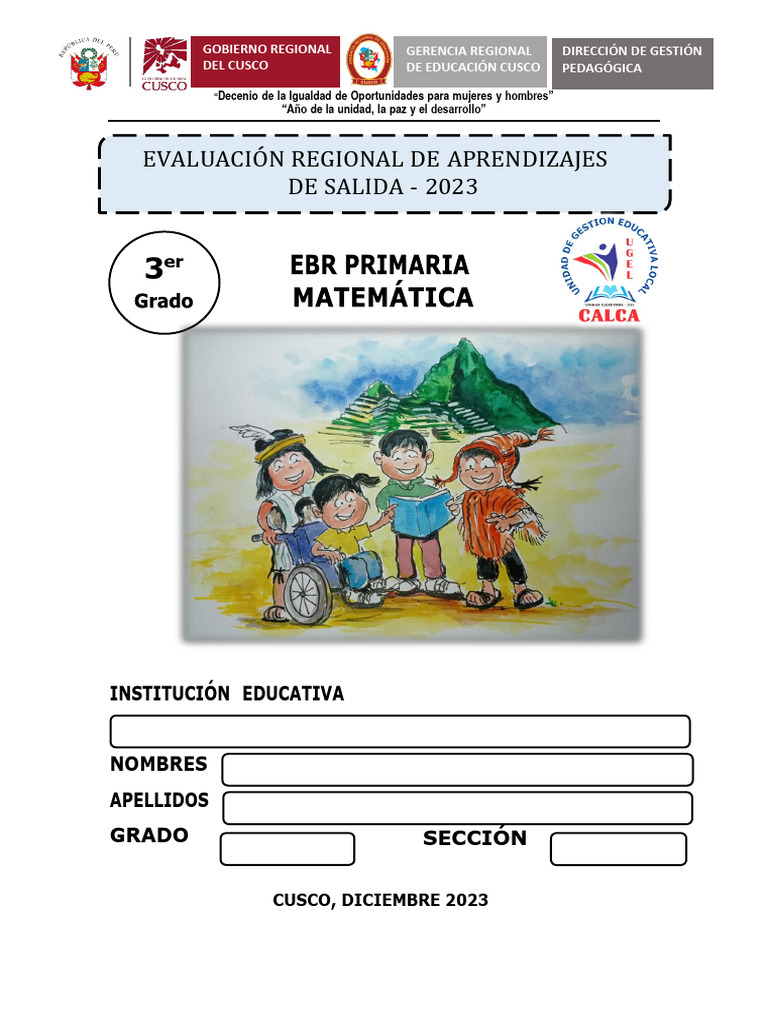 3 MATEMATICA-SALIDA-PRIM | PDF