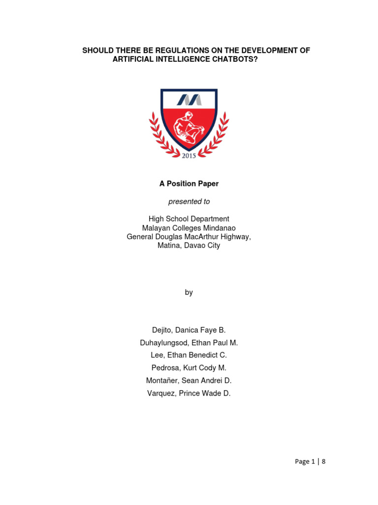 Position Paper Group 4 | Download Free PDF | Artificial Intelligence | Intelligence (AI) & Semantics