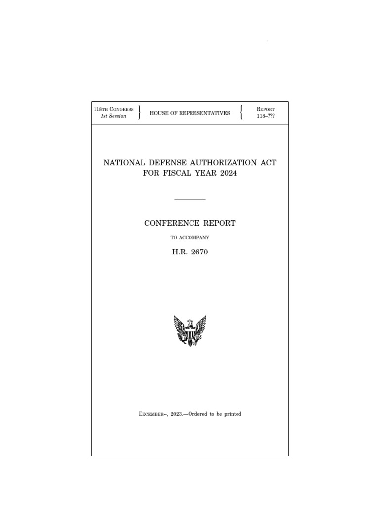 FY24 NDAA Conference Report - FINAL | PDF | Uniform Code Of Military ...