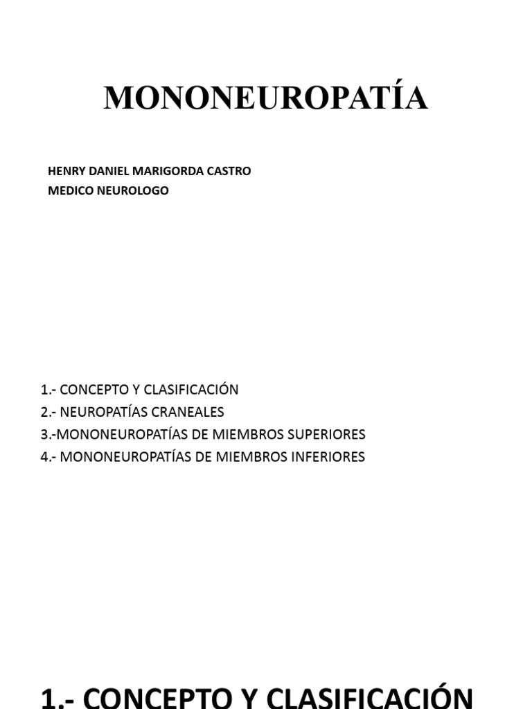 MONONEUROPATÍA | PDF | Nervio | Síndrome del túnel carpiano