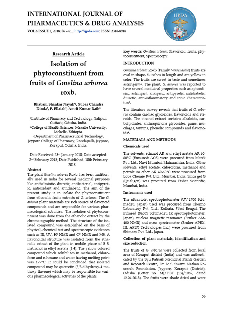 Isolation of Phytoconstituent From Fruit 46c3c36e | PDF | Thin Layer ...