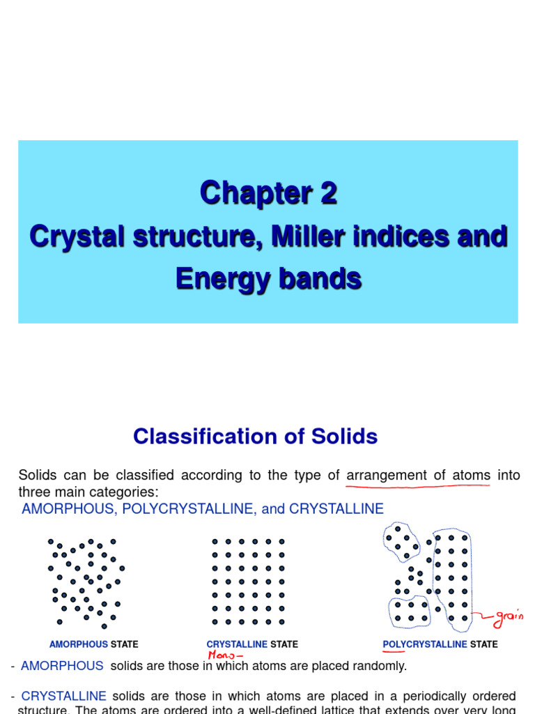 Chapter 2 - Lecture 2 - Annotated | PDF | Crystal Structure | Crystallographic Defect