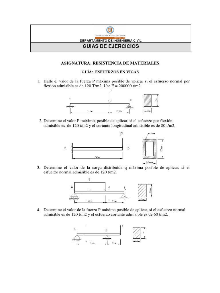 Guía 4 | PDF | Doblar | Viga (Estructura)