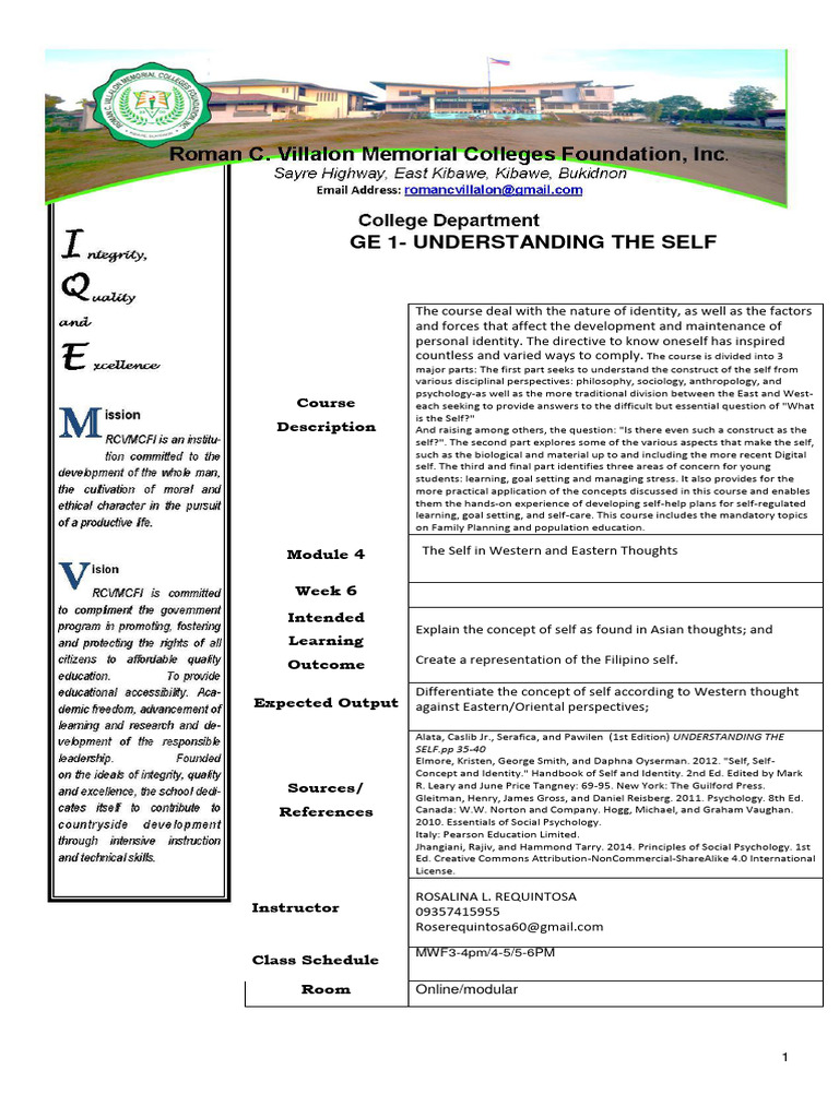 UNDERSTANDING THE SELF MODULE 4.docx2021 2022 | Download Free PDF ...