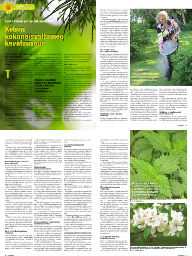 Kehon Kokonaisvaltainen Kevätsiivous | PDF