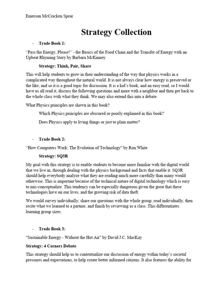 Strategy Collection | PDF | Thought | Physics