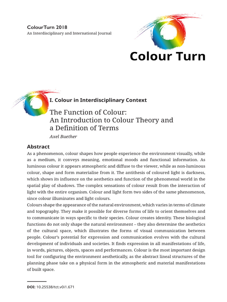 The Role of Colour in Visual Perception | PDF | Perception | Color