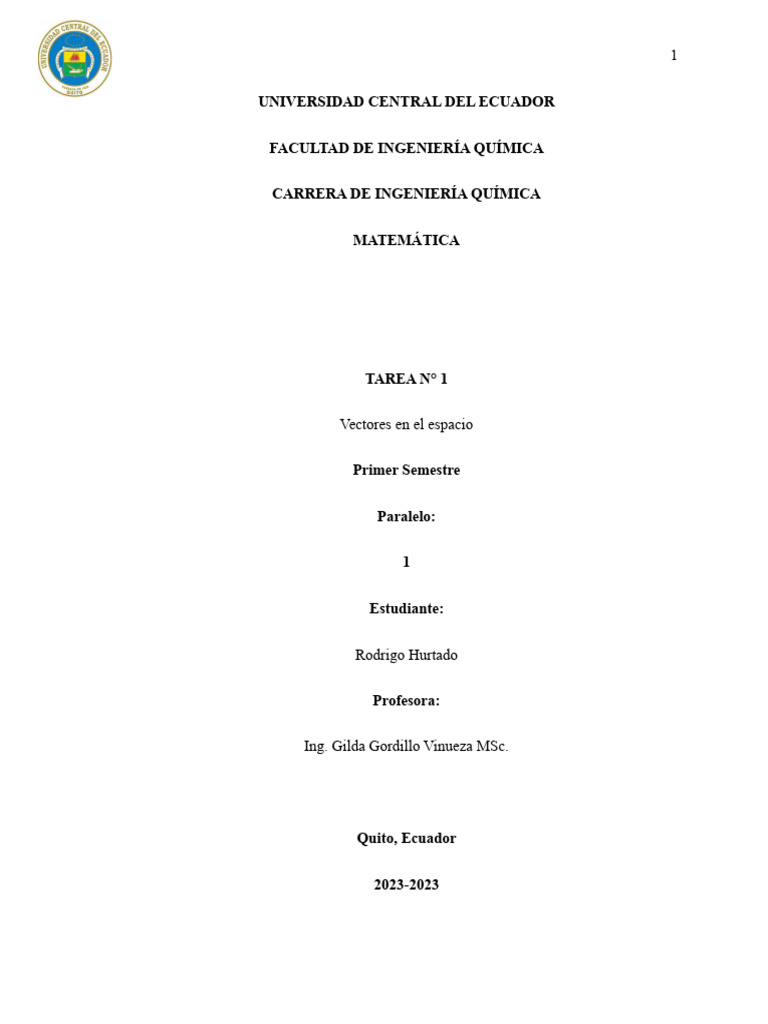 Mate Deber 1 Vectores | PDF