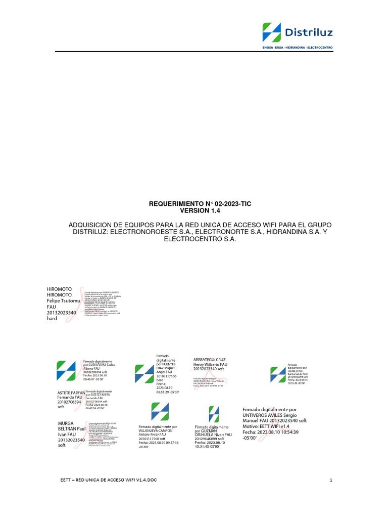 Eett - Red Unica de Acceso Wifi V1.4 - FD | PDF