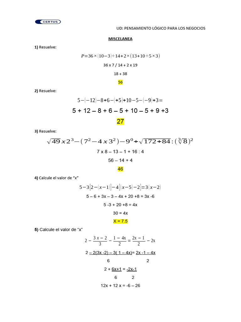 Miscelanea de Ejercicio | PDF