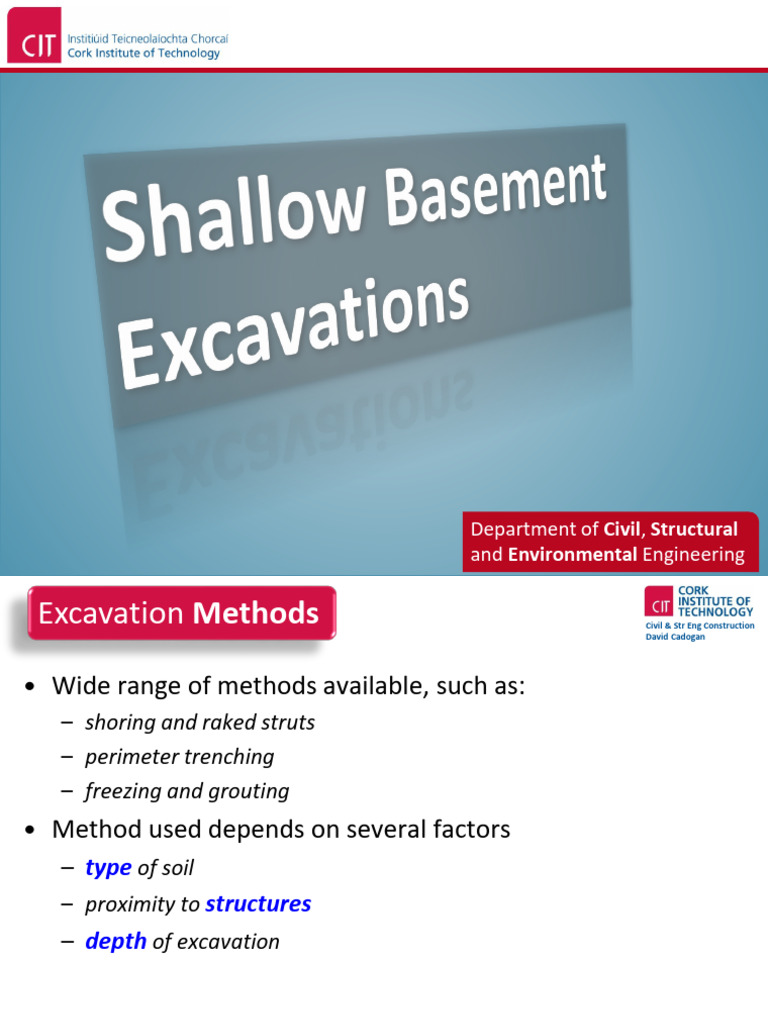 05 Shallow Basement Excavations - PART 1 - DDC - March 2021 | PDF