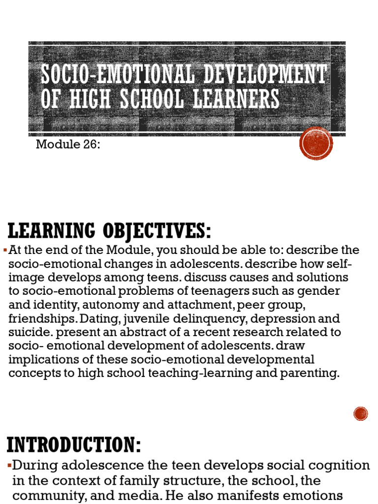 MODULE-26 | PDF | Emotions | Adolescence