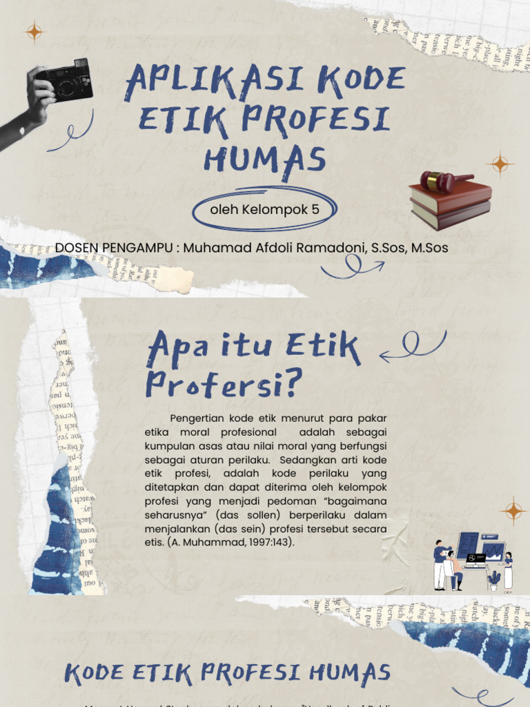 Kelompok 5 - Aplikasi Kode Etik Profesi Humas | PDF | Karier & Perkembangan