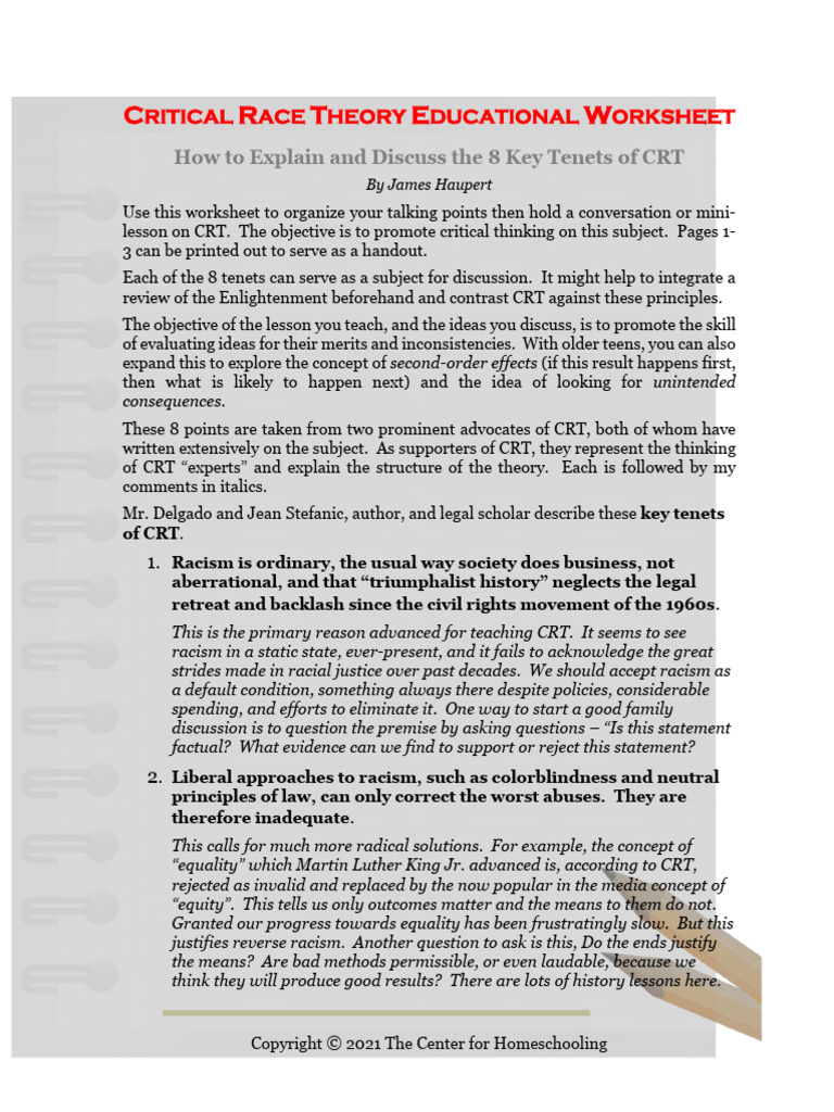 Onboarding 14 CRT Worksheet V3 | PDF | Critical Race Theory