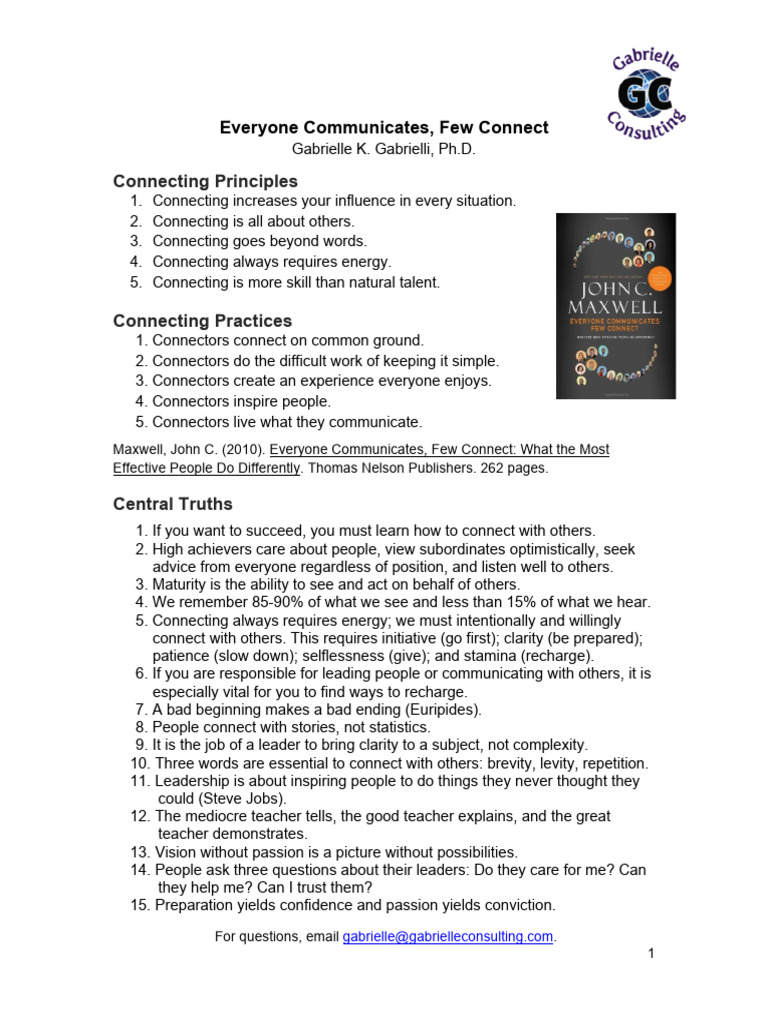 Everyone Communicates Few Connect | PDF | Communication | Psychological ... Everyone Communicates Few Connect | PDF | Communication | Psychological ...